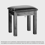 Original Rustic Dressing Table Stool in Oak and Leather