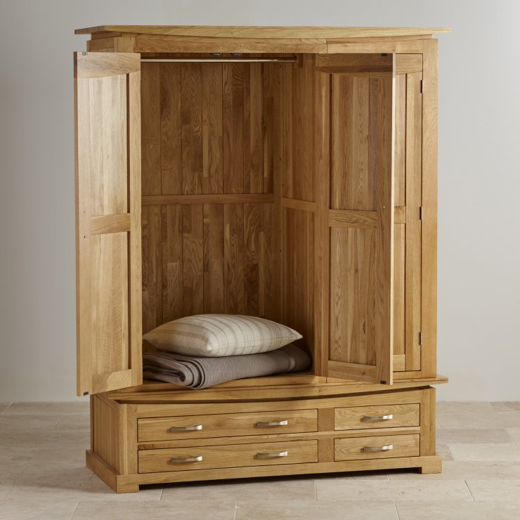 Tokyo Triple Wardrobe in Natural Solid Oak | Oak Furniture Land