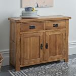 Original Rustic Solid Oak Small Sideboard | Oak Furniture Land