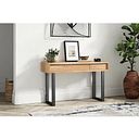 Maine Industrial Oak and Metal Console Table | Oak Furnitureland