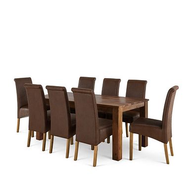 Dining table & 8 chairs | 8 seater table & chairs |oak furnitureland