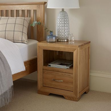 Bevel King-Size Bed in Natural Solid Oak | Oak Furniture Land