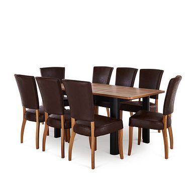 Dining table & 8 chairs | 8 seater table & chairs |oak furnitureland